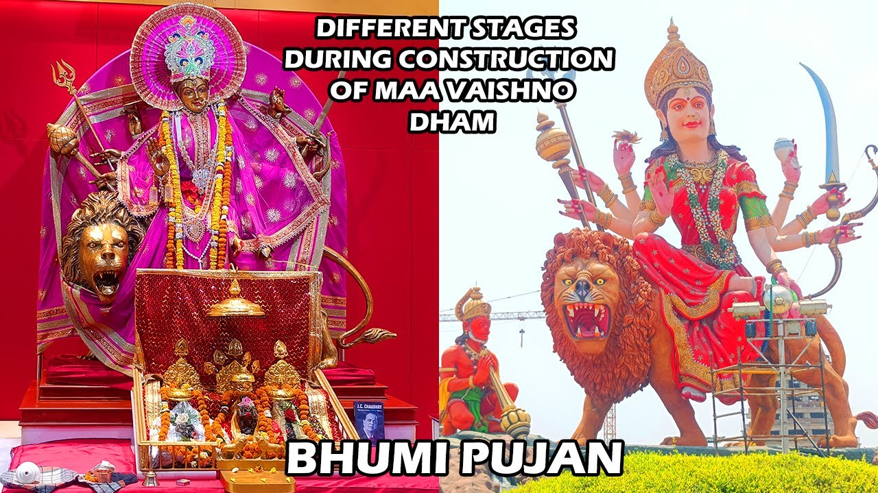 Maa Vaishno Devi Dham😍😍 | Vrindavan |Bhumi Pujan,Different stages during construction of maa ...