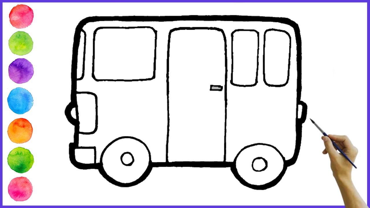 Van Drawing and Coloring For Kids I How To Draw A Van - YouTube
