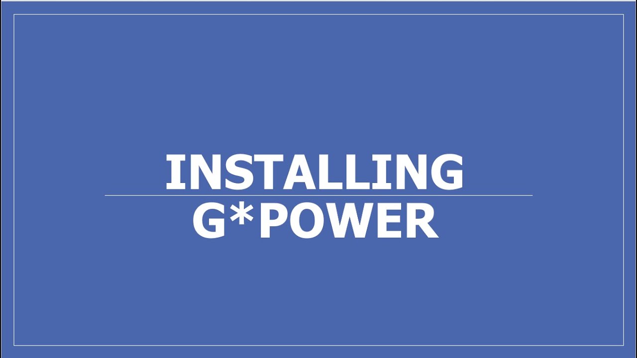 Installing G Power - YouTube
