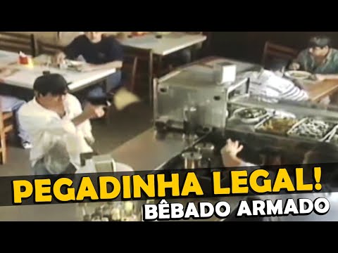 Pegadinha Legal: Bêbado se revolta e dá tiros em bar.