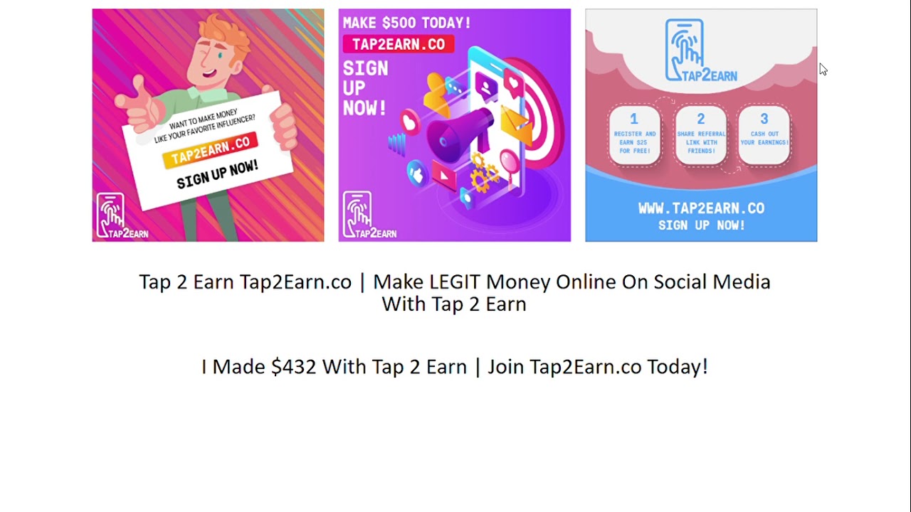 Tap 2 Earn Lets You Make LEGIT Money From Your Social Media - YouTube