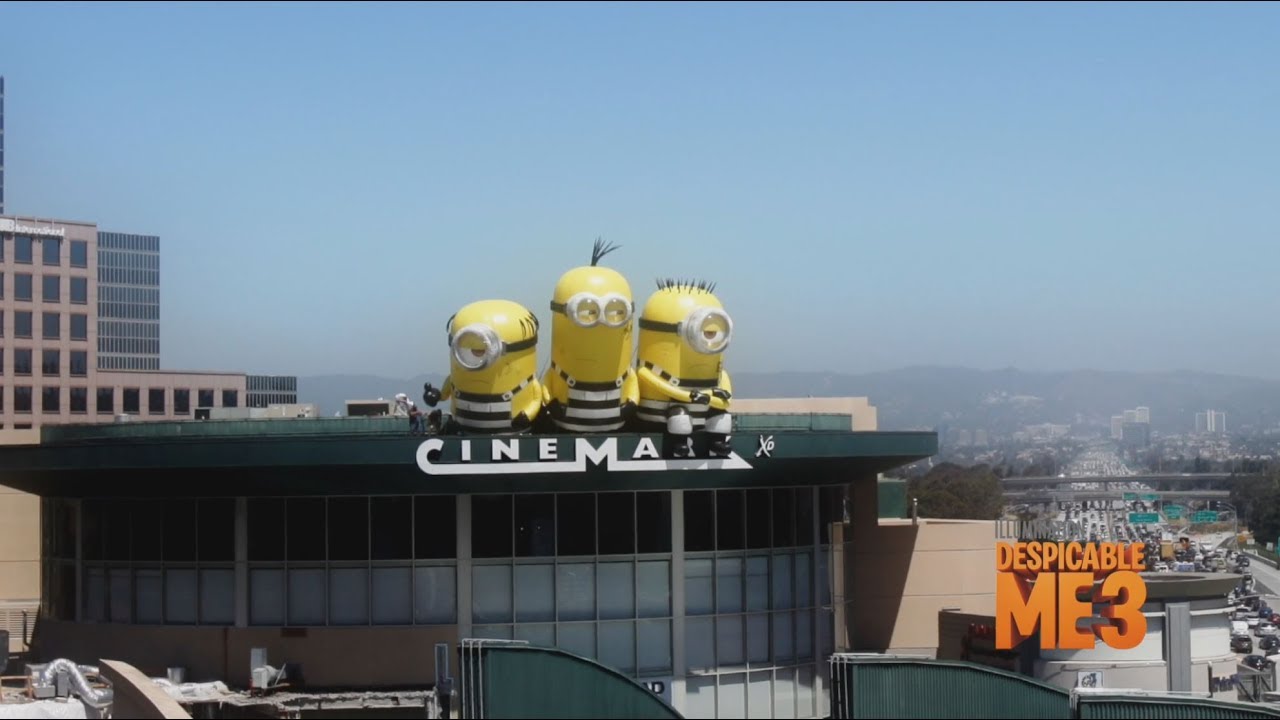 Minions Take Over Cinemark 18 & XD in Los Angeles, CA! - YouTube