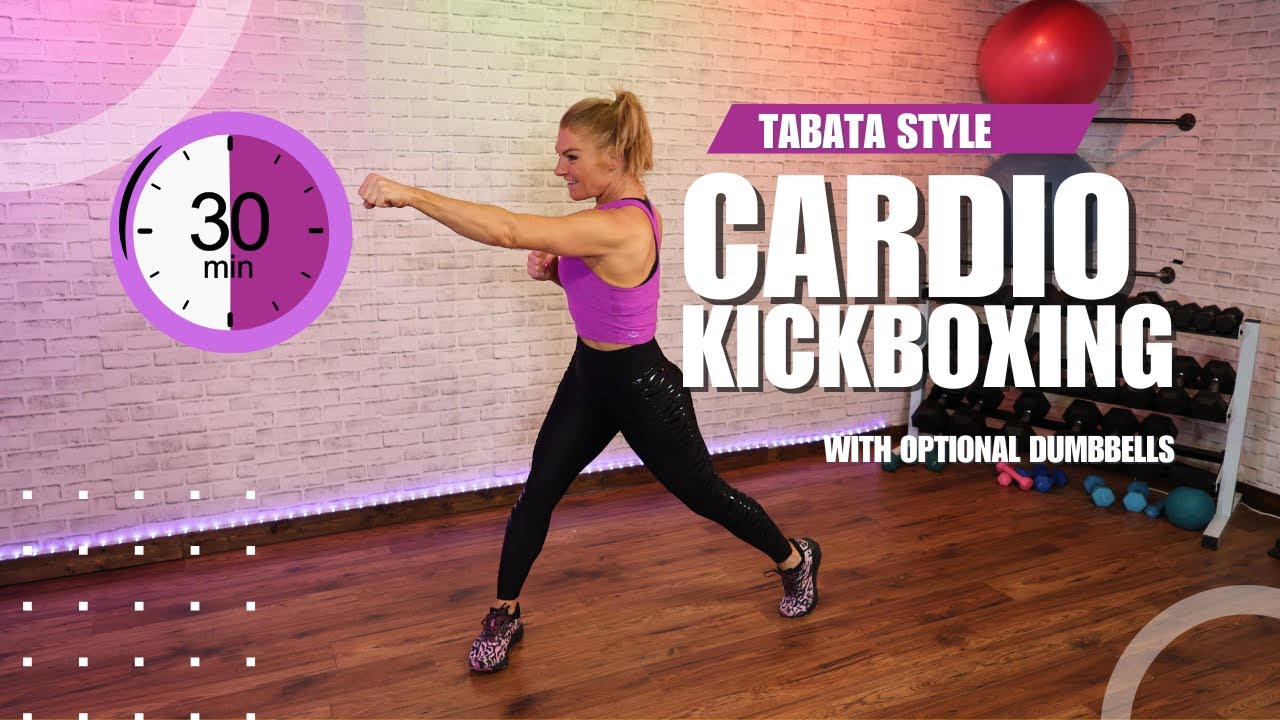 30 Min – KICKBOXING CARDIO WORKOUT – Tabata Style – All Standing ...