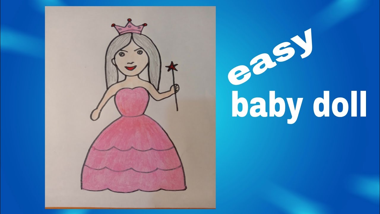 How to draw a doll //Doll easy drawing //Drawing video //draw a doll ...