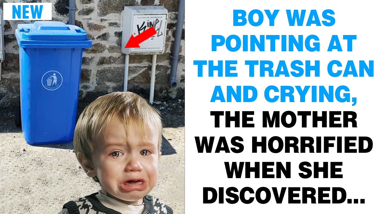 Boy was POINTING at the trash can and CRYING, the mother was HORRIFIED ...