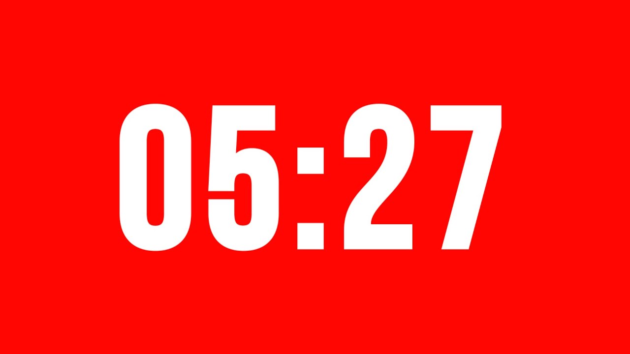 5 Minute 27 Second Timer With Alarm Without Music - YouTube