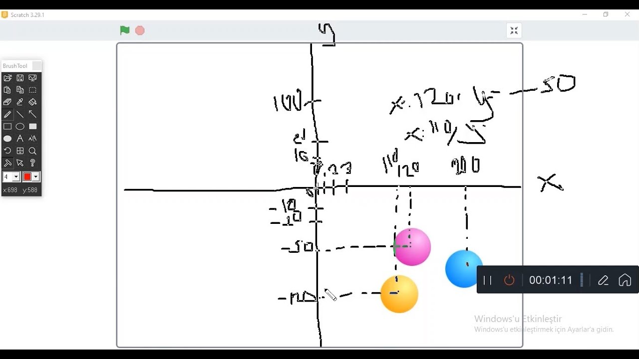 13. Ders | Scratch X-Y Koordinat Düzlemi - YouTube