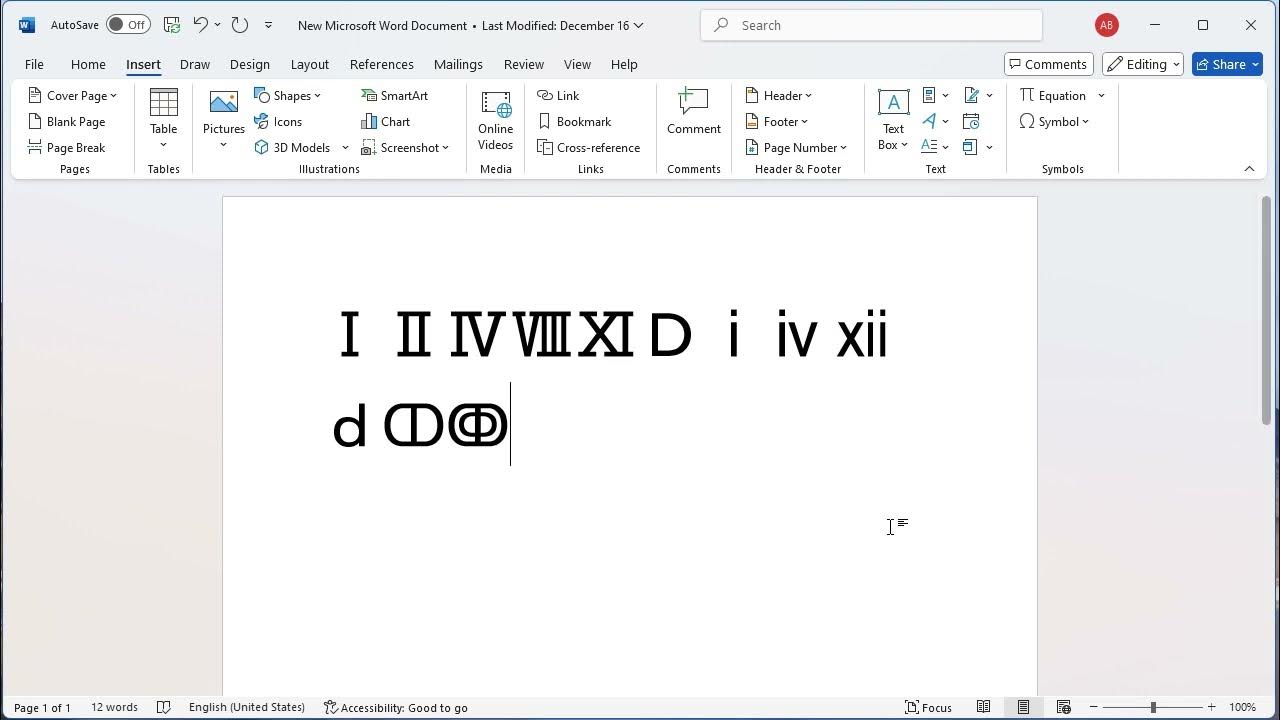 How to Insert Roman Numerals in Word - YouTube