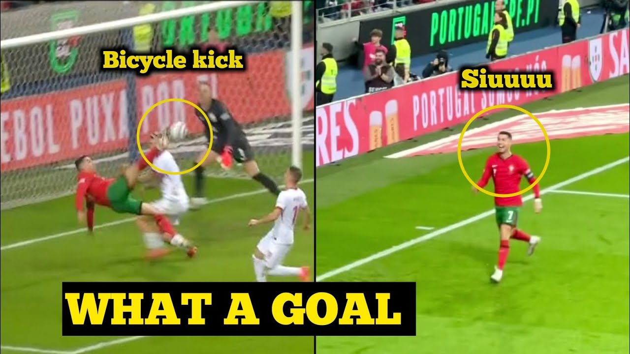 Cristiano Ronaldo bicycle kick goal against Poland - YouTube