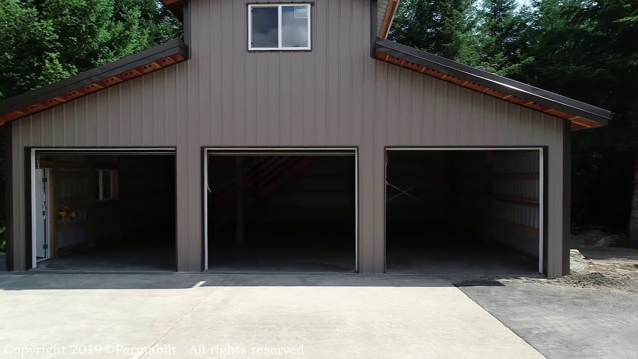 Permabilt® Monitor Style Pole Barn Building - Maple Valley WA. - YouTube