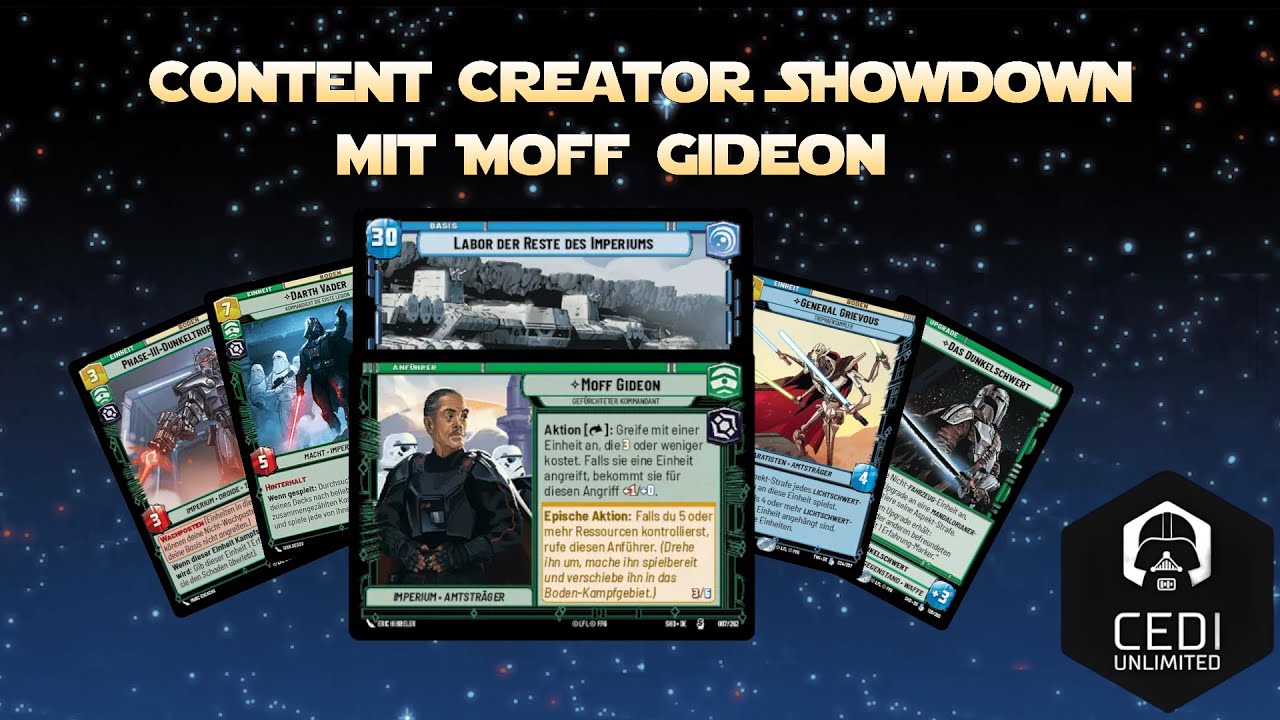 Content Creator Showdown / Moff Gideon / Star Wars Unlimited - YouTube