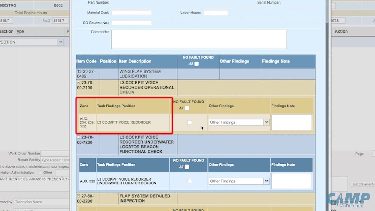 Using Task Findings with a MTR in CAMP Maintenance - YouTube