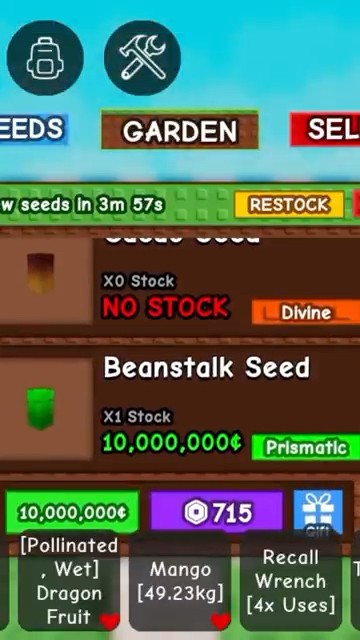 Beanstalk in stock again!! #roblox #growagarden - YouTube
