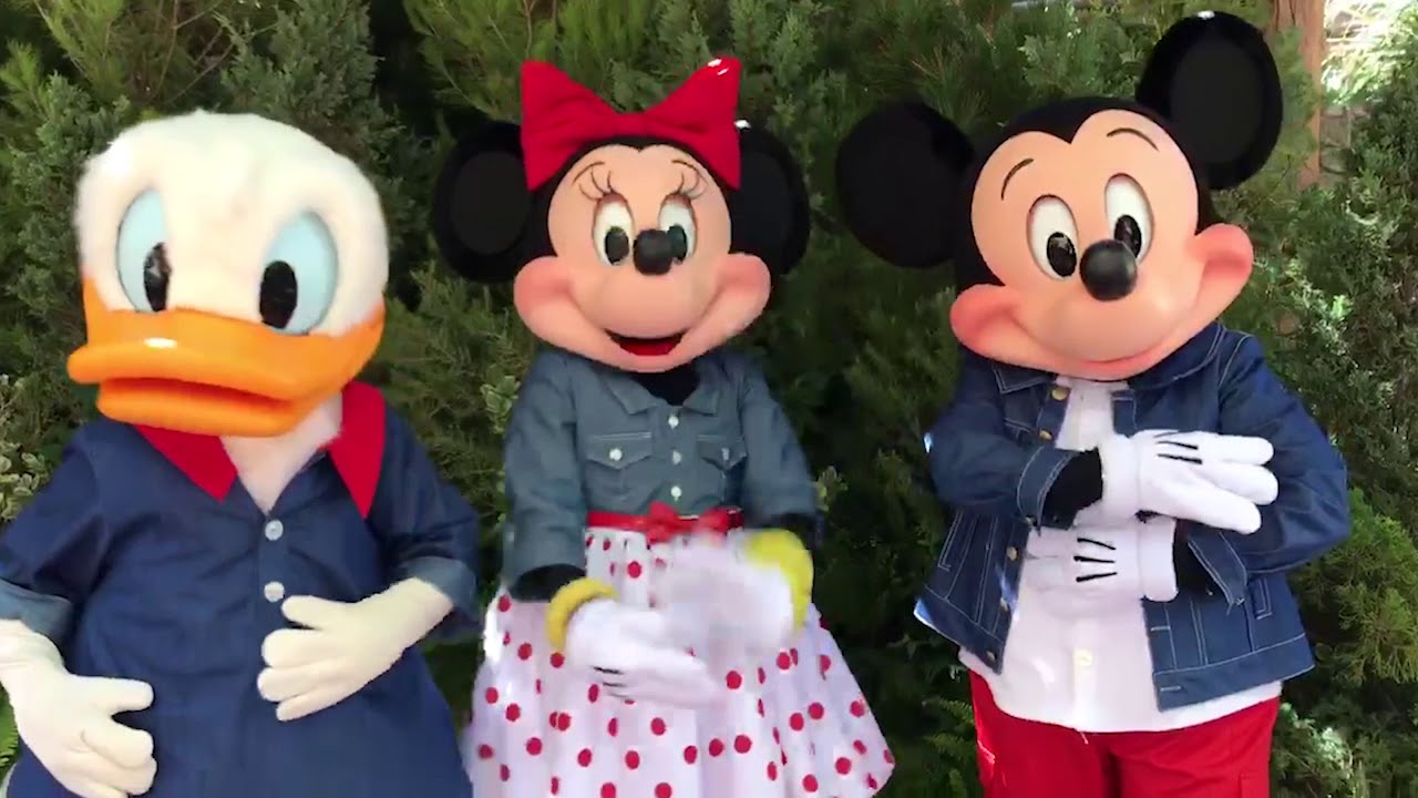 Mickey, Minnie, and Donald talking at Disney's California Adventure ...
