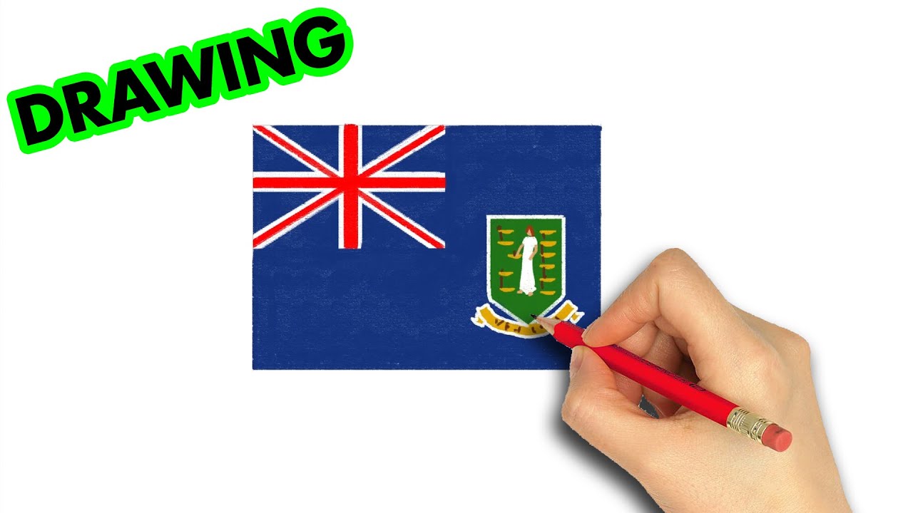 how to draw British Virgin Islands flag | Art Therapy - YouTube
