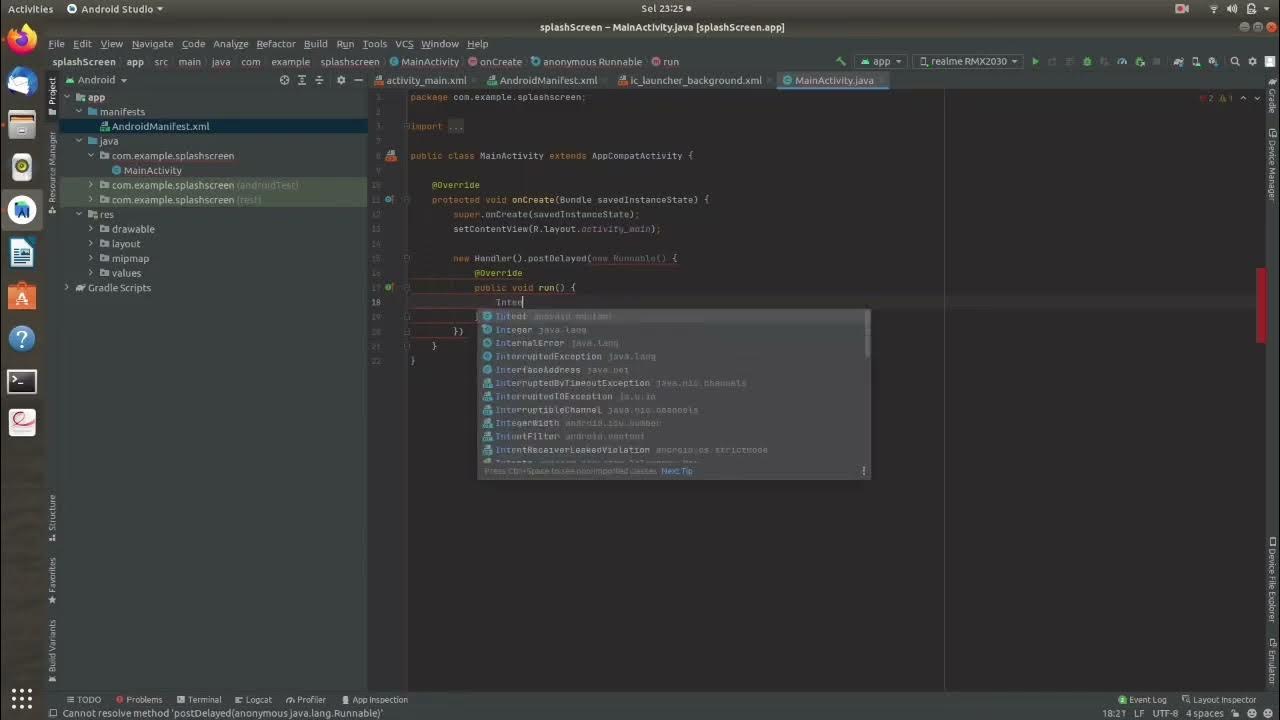 Tutorial membuat splash screen di Android studio - YouTube