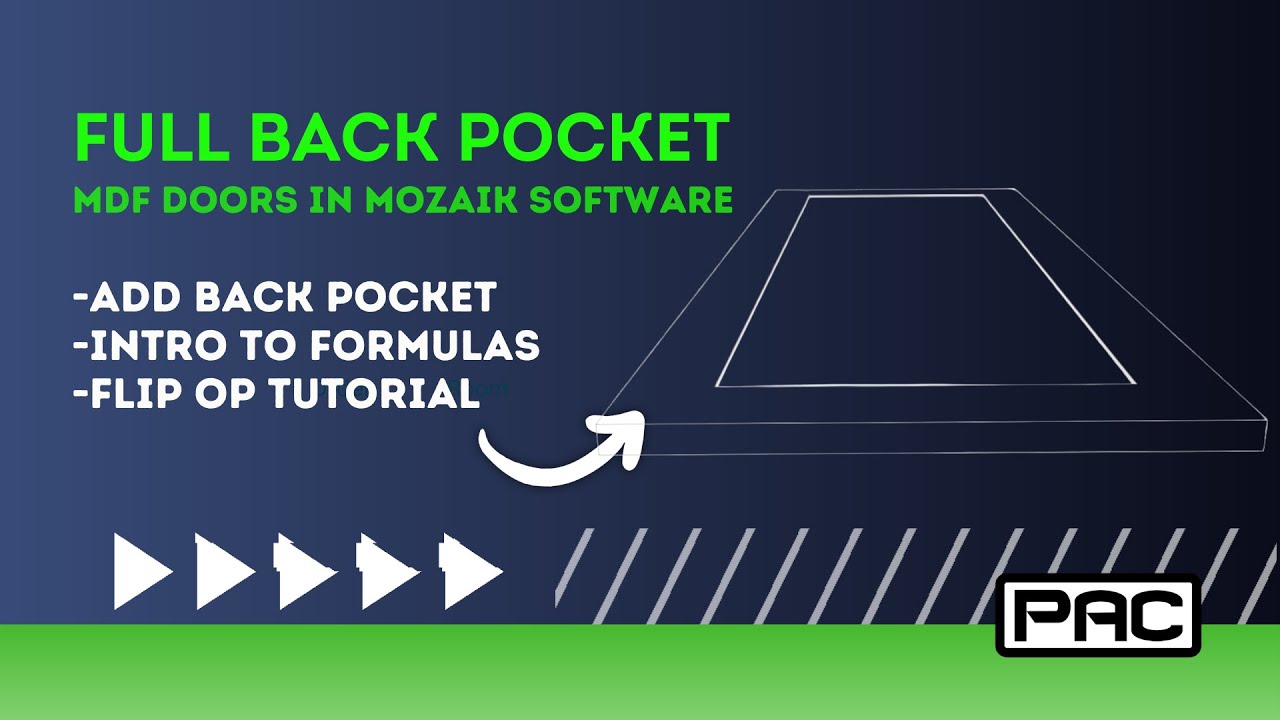 FULL BACK POCKET - MDF DOORS WITH MOZAIK SOFTWARE - YouTube