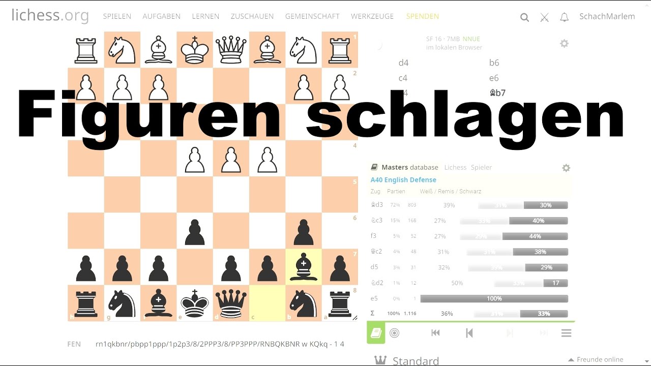 Figuren schlagen im Schach - YouTube