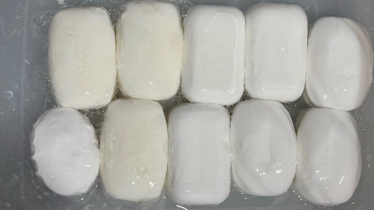 SOAKED SOAP COMPILATION |🤍10 PCS WHITE SOAP🤍| MUSHY SOAP | DOVE | SYAZA ...