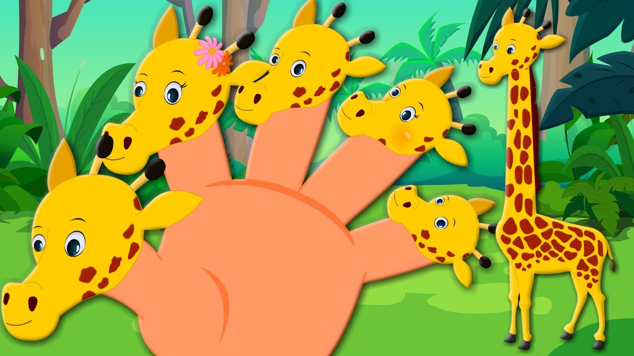 Finger Family Giraffes | Nursery Rhymes for Childrens And Kids | Songs ...