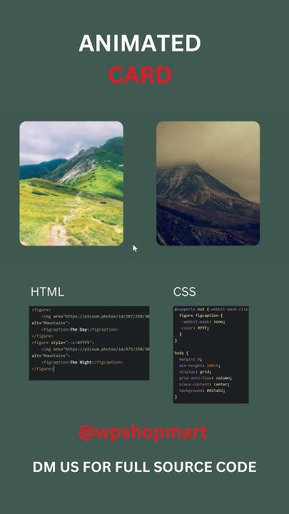Animated Card Design Using Html Cssfollow Wpshopmart Ui Ux Html Css Coding Learncoding
