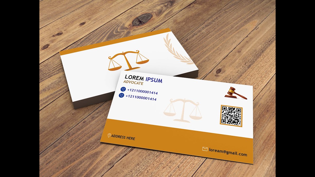 Simple lawyer business cards create - YouTube