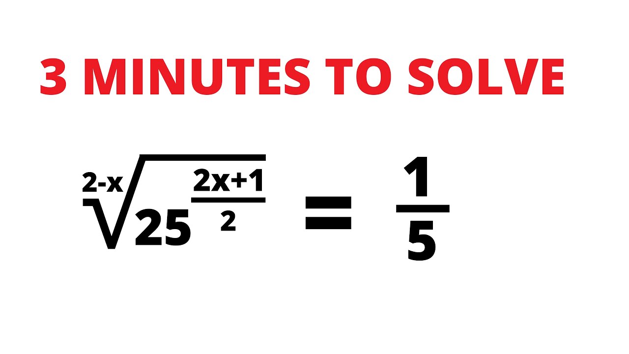 How to solve an exponential equation with a radical in 3 minutes - YouTube