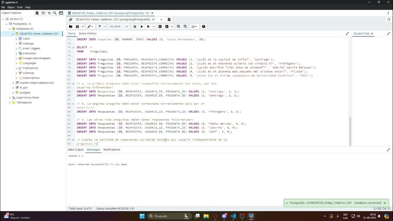PRUEBA MODULO SQL - DESAFIOLATAM - YouTube
