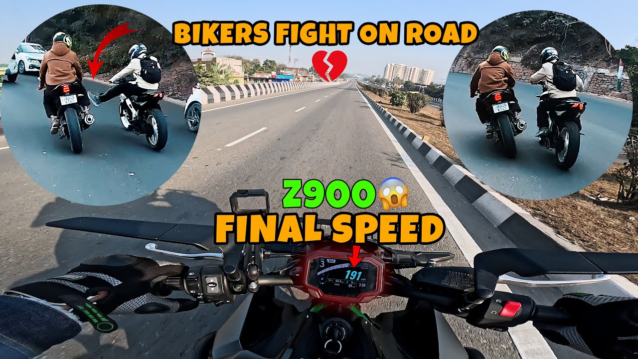 BIKERS FIGHT ON ROAD 😱 Z900 AT CRAZY SPEED 🔥 - YouTube