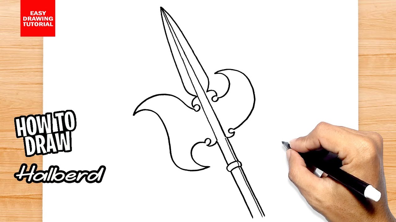 How to draw Halberd - YouTube