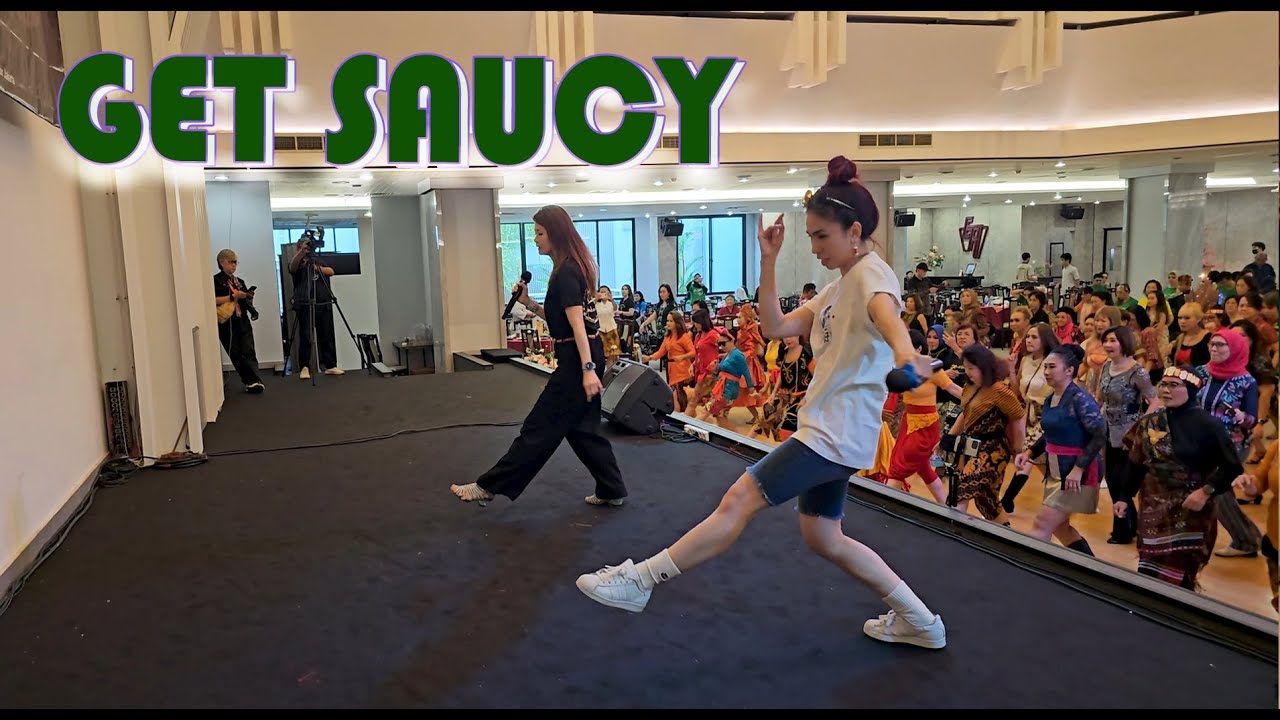 GET SAUCY LINEDANCE in INDONESIA (Rebecca Lee & Grace David) - YouTube