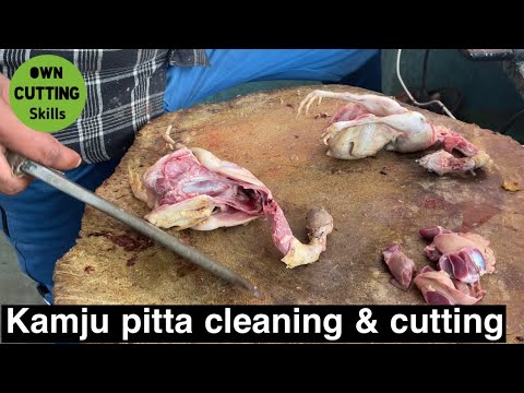 Kamju pitta cleaning and cutting at chicken shop | Quail birds cleaning ...