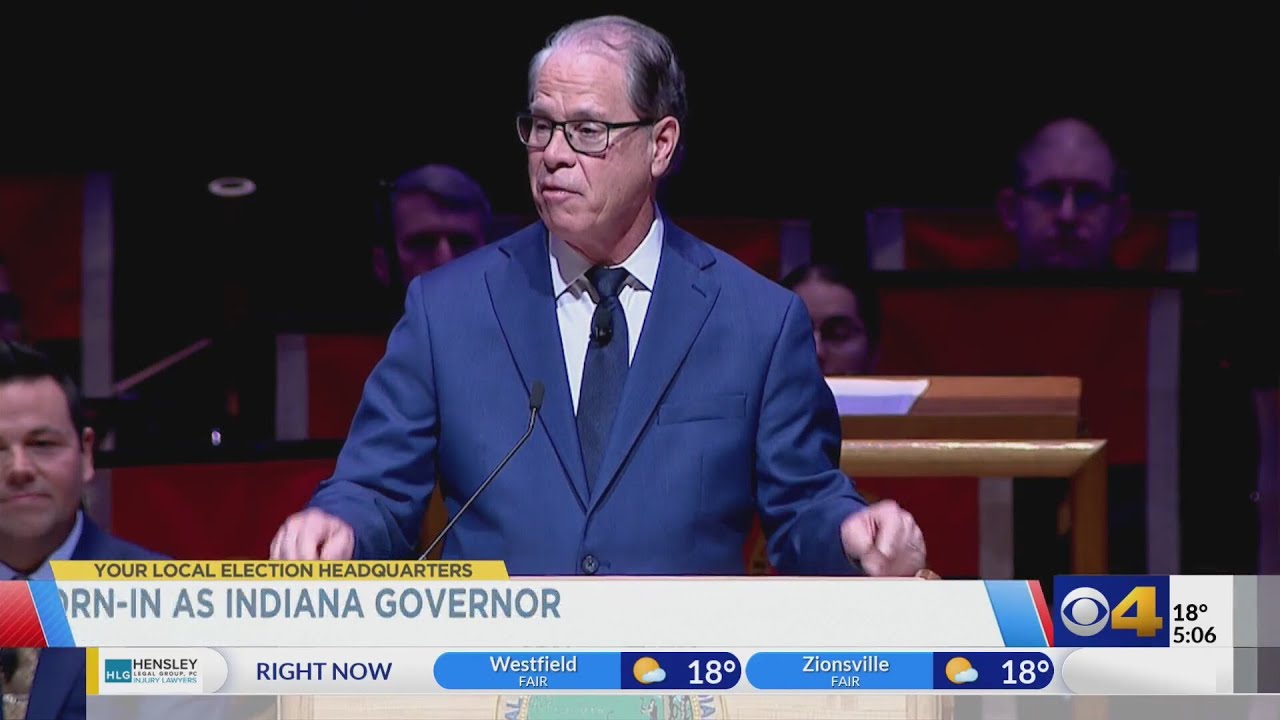 Braun sworn in as Indiana’s 52nd governor - YouTube