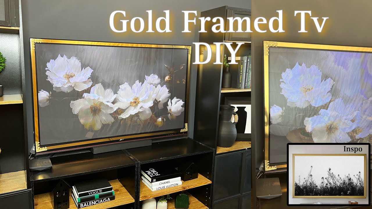 Gold framed tv DIY - YouTube