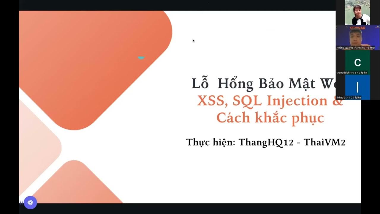 Lỗ hổng bảo mật web XSS, Sql injection và cách phòng ngừa. - YouTube