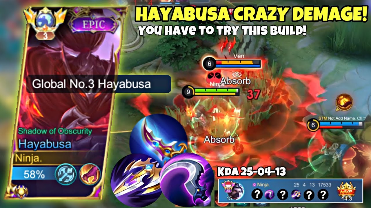 HAYABUSA BEST 1 HIT BUILD AND EMBLEM TUTORIAL 2024!! YOU HAVE TO TRY ...