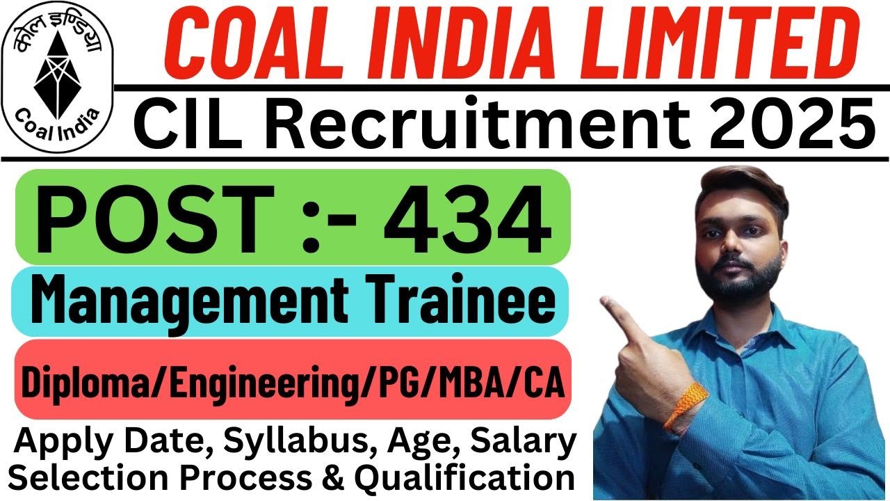 CIL Management Trainee Recruitment 2025 | Coal India Limited ...