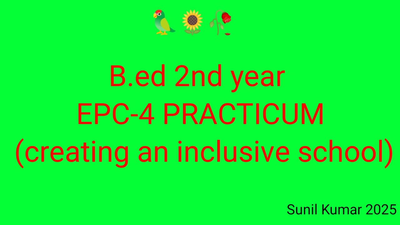 B.ed 2nd year EPC-4 PRACTICUM(Creating an inclusive school)//#maths #video - YouTube