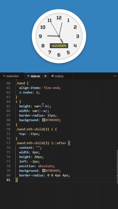 Analog Clock using CSS | JavaScript Clock - YouTube