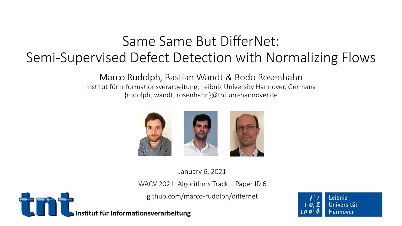 Same Same But DifferNet: Semi-Supervised Defect Detection with Normalizing Flows (WACV 2021 ...
