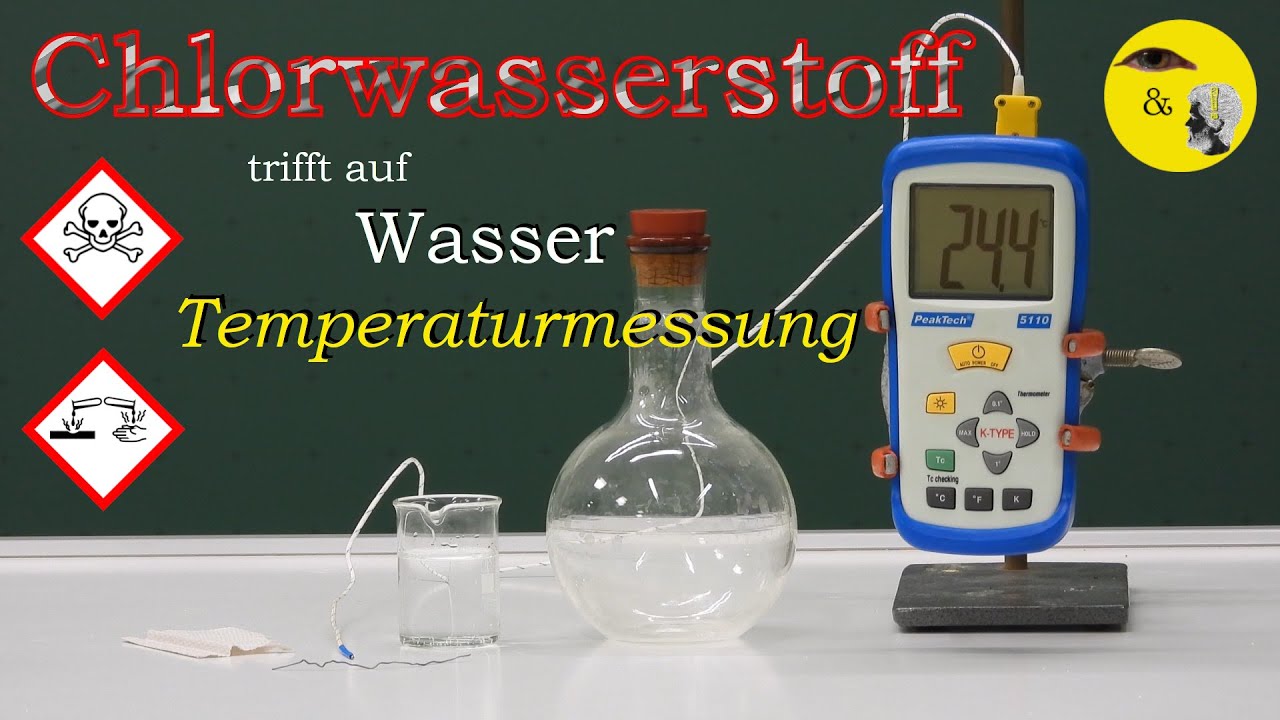 Chlorwasserstoff trifft auf Wasser - Temperaturmessung - YouTube