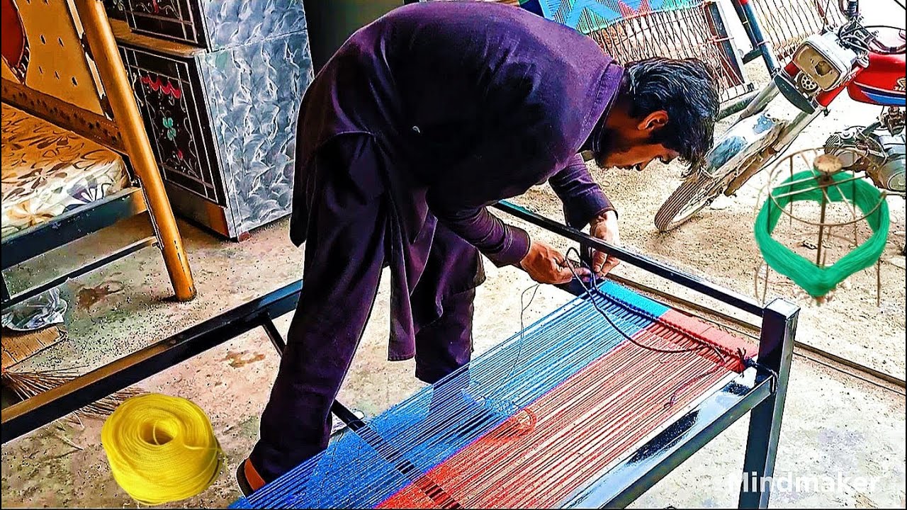 Traditional Cot Weaving Process | Crafting a Handwoven Cot with ...