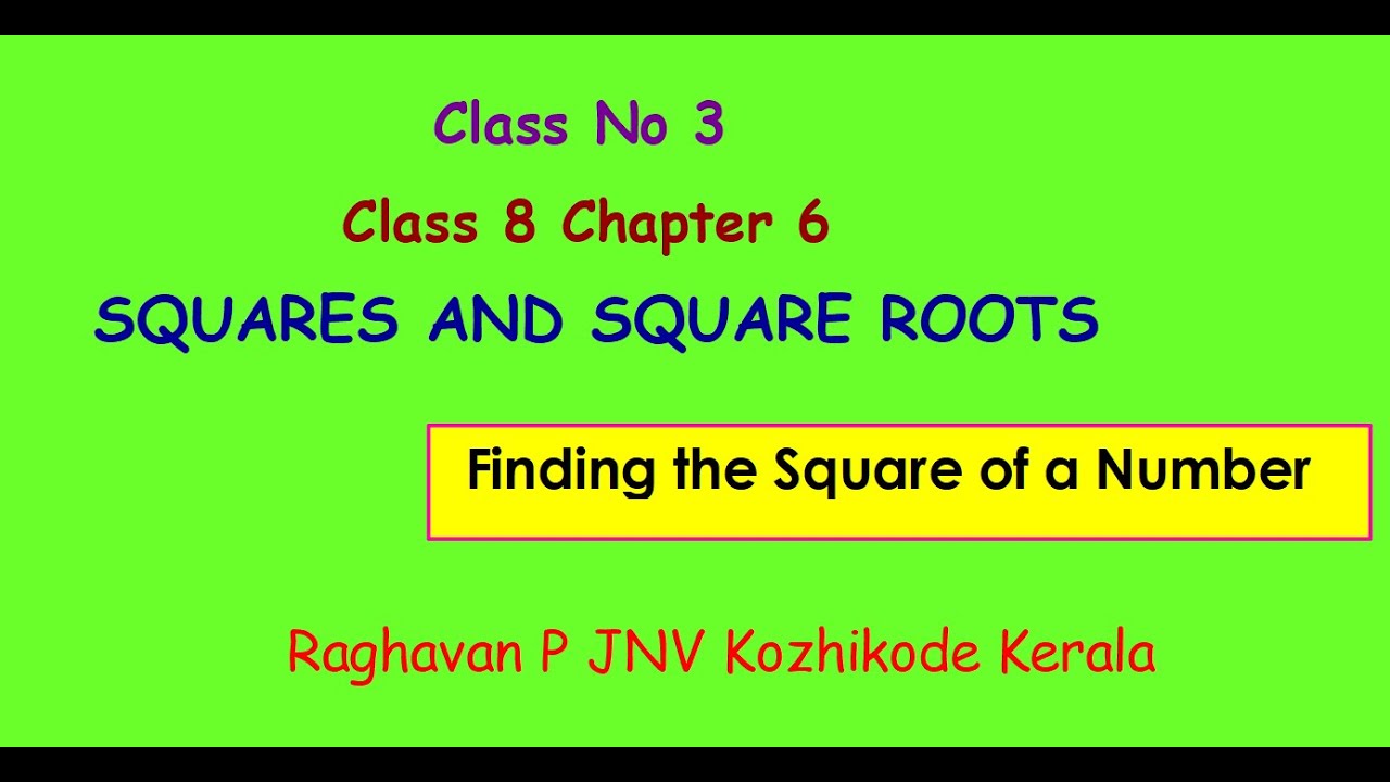 Easy way of Finding Square Class 8 Chapter 6 SQUARES AND SQUARE ...