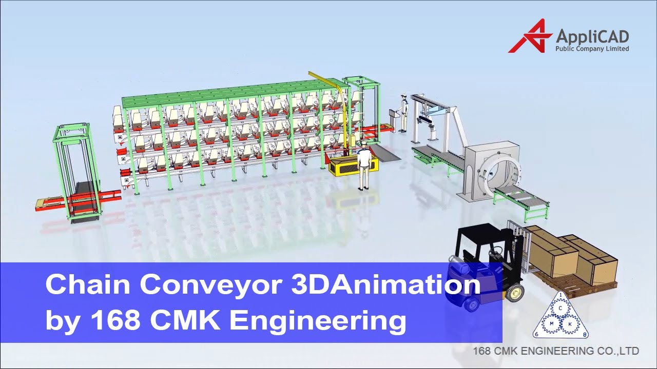 Chain Conveyor 3DAnimation by 168 CMK Engineering - YouTube