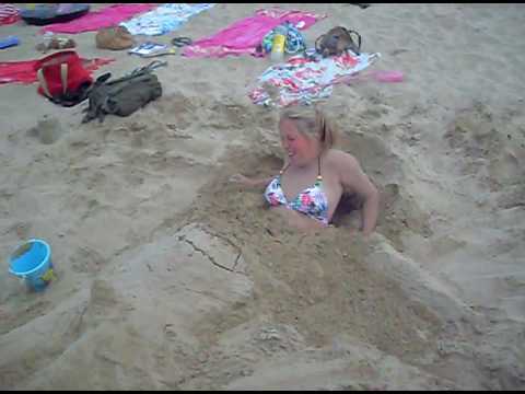 Army Bikini Girl escapes Sandy Grave!
