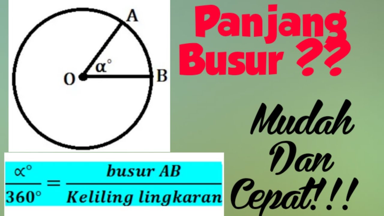 Mencari Panjang Busur Lingkaran - YouTube