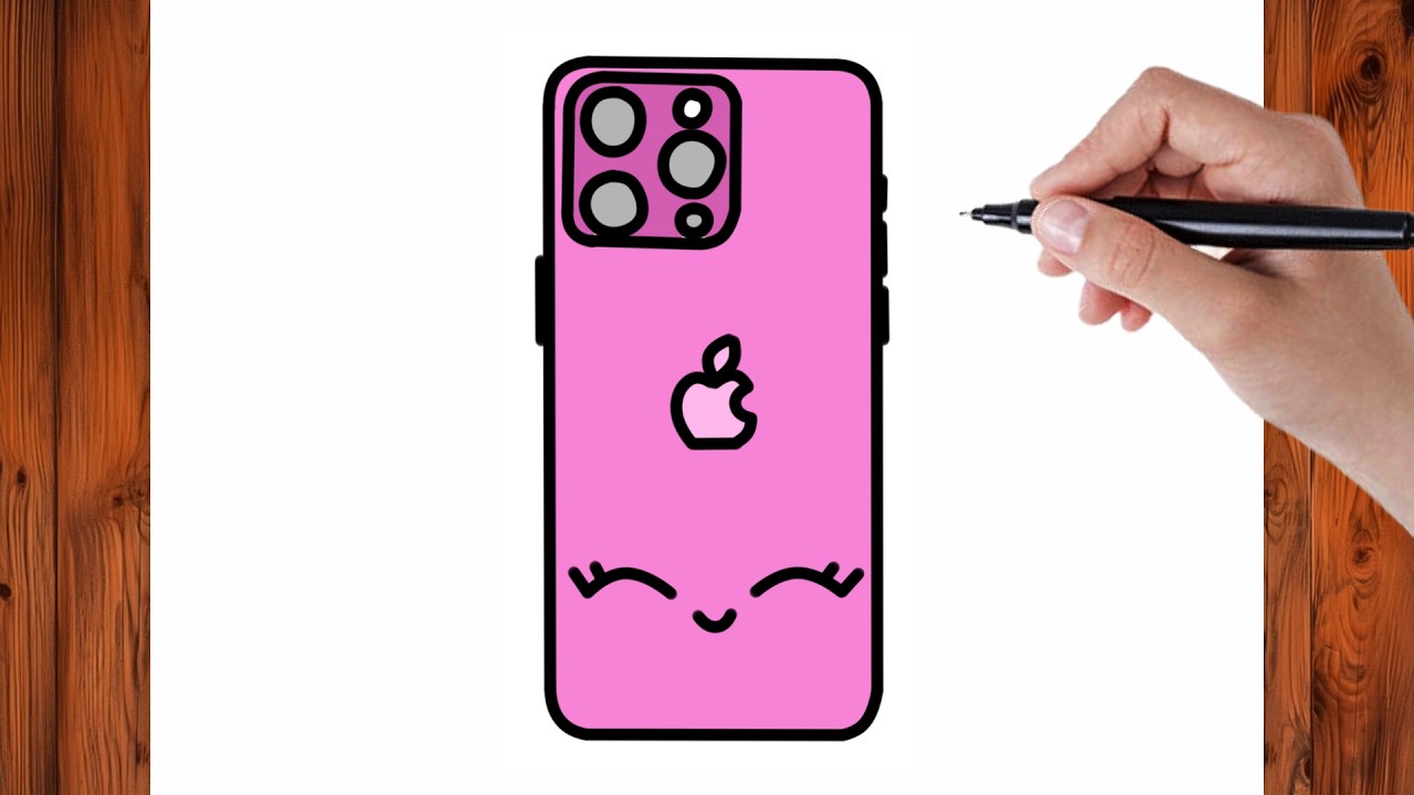 HOW TO DRAW IPHONE 15 PRO KAWAII EASY STEP BY STEP - YouTube