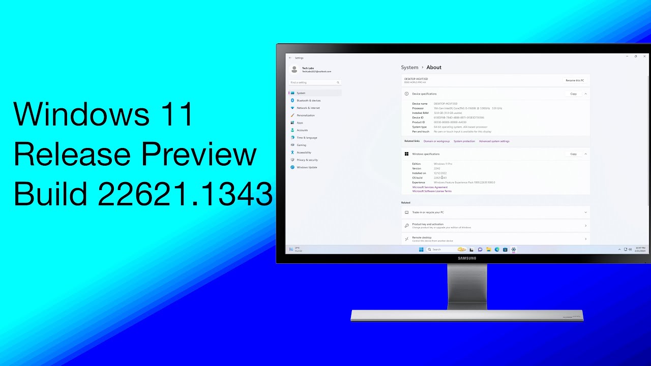 Windows 11 Release Preview Build 22621.1343 - Update & Fixes - YouTube