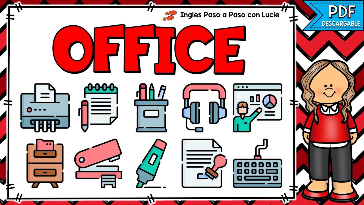 PALABRAS DE OFICINA EN INGLÉS Y ESPAÑOL - PARTE 2 | OFFICE OBJECTS AND ...