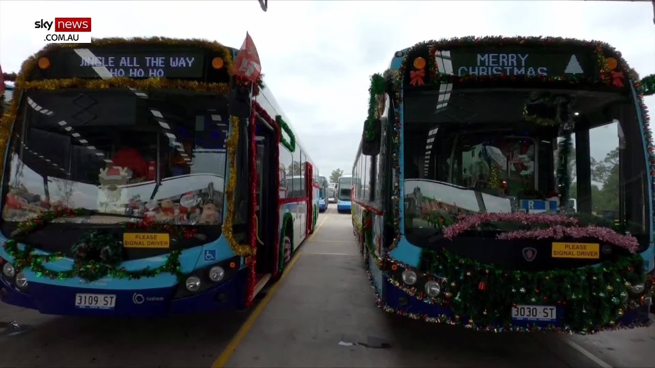 NSW buses compete for best-dressed in annual Christmas fundraiser - YouTube